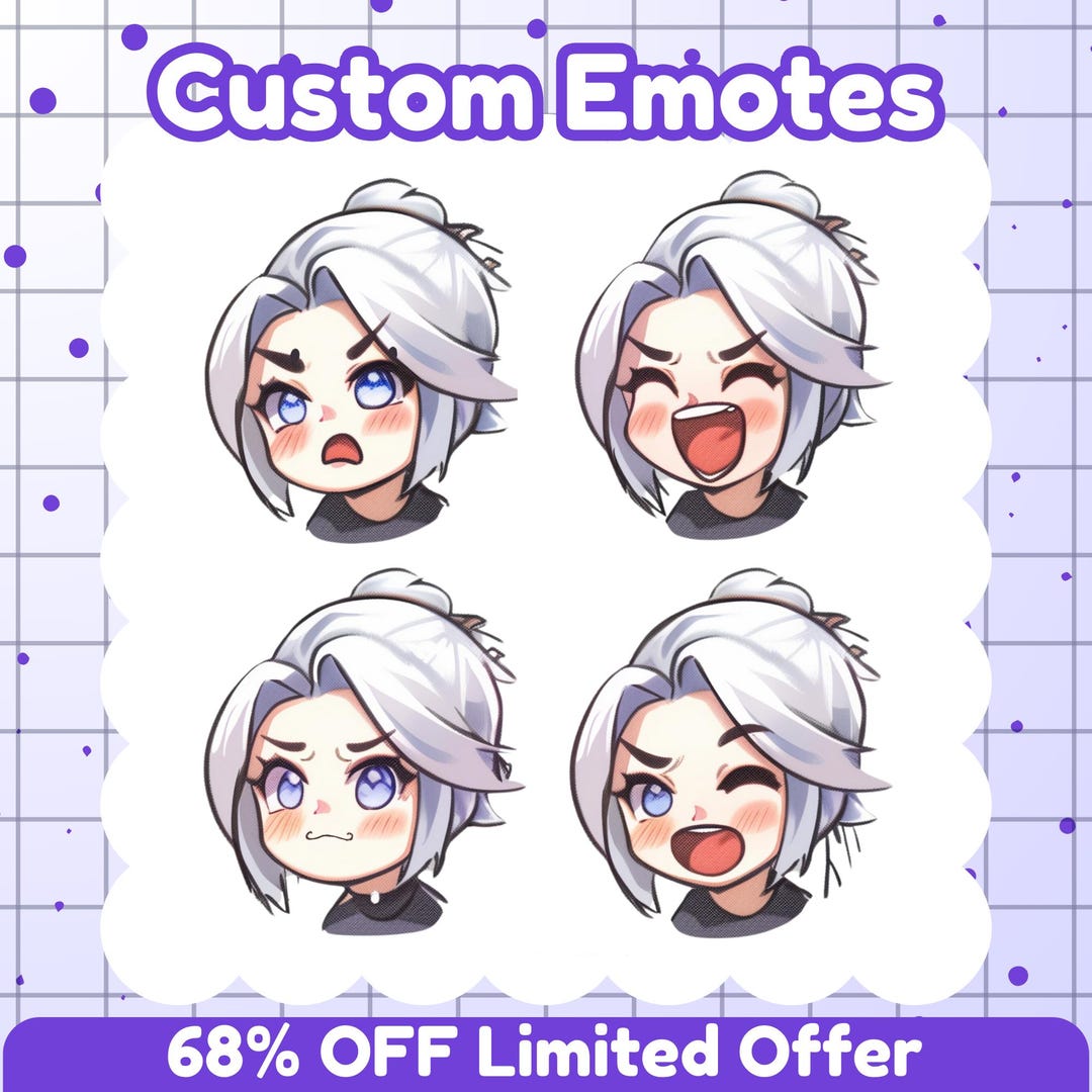 Custom Twitch or Kick Emotes and Animated Emotes, Cute Vtuber Chibi ...