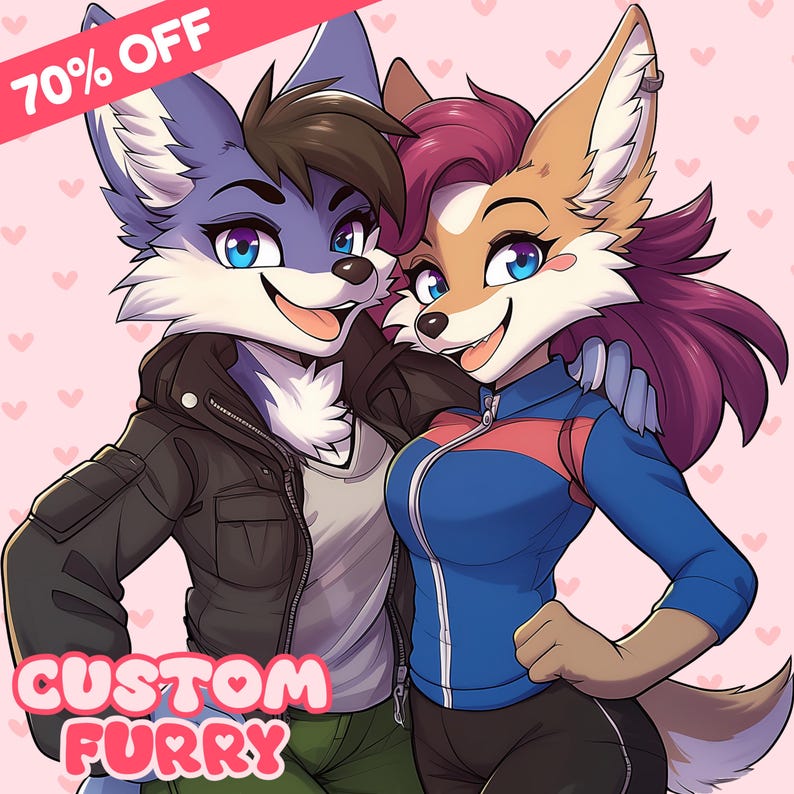 Custom Anime Furry Art Commission | PFP, Headshot, Fursona, Anthro ...