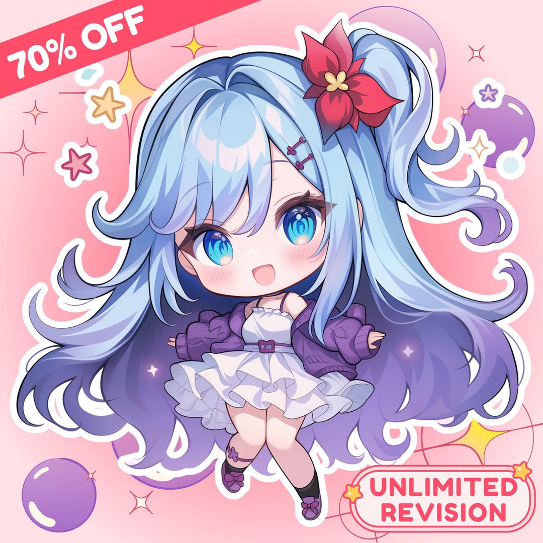 CUSTOM CHIBI CHARACTER, Chibi Anime Style, Custom Chibi Commission ...