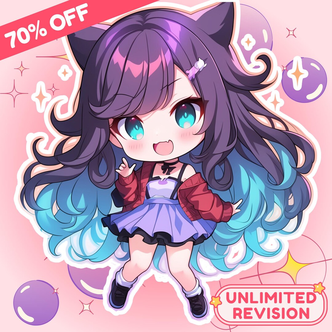 CUSTOM CHIBI CHARACTER, Chibi Anime Style, Custom Chibi Commission ...