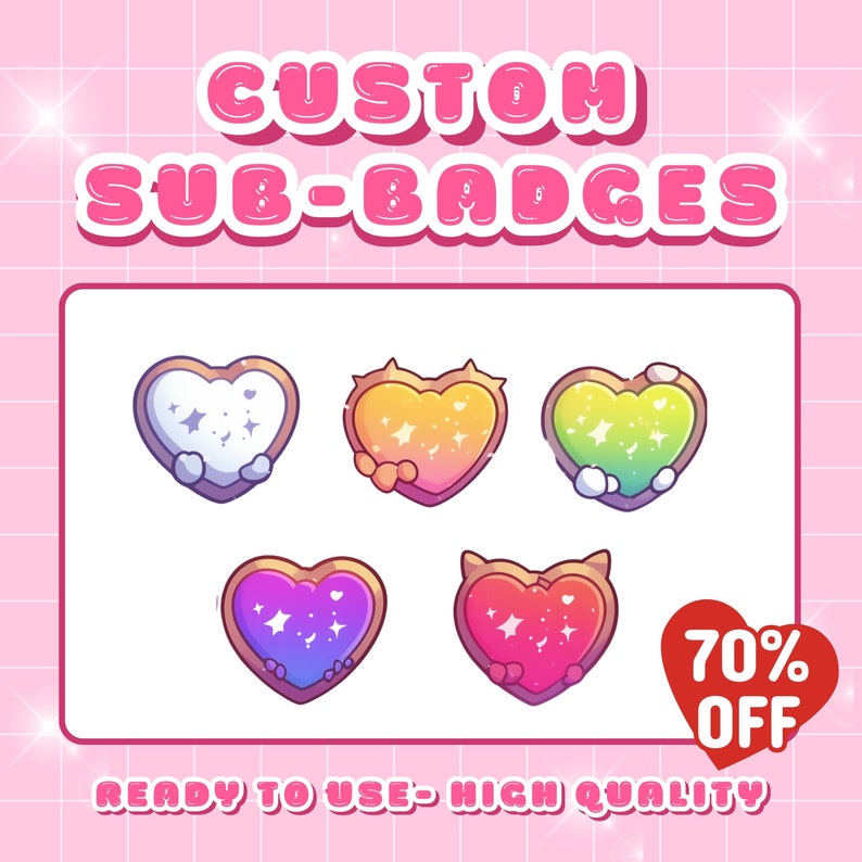 Custom Badges and Sub Badges of Vtuber, Twitch Bits, Animals, Pets ...