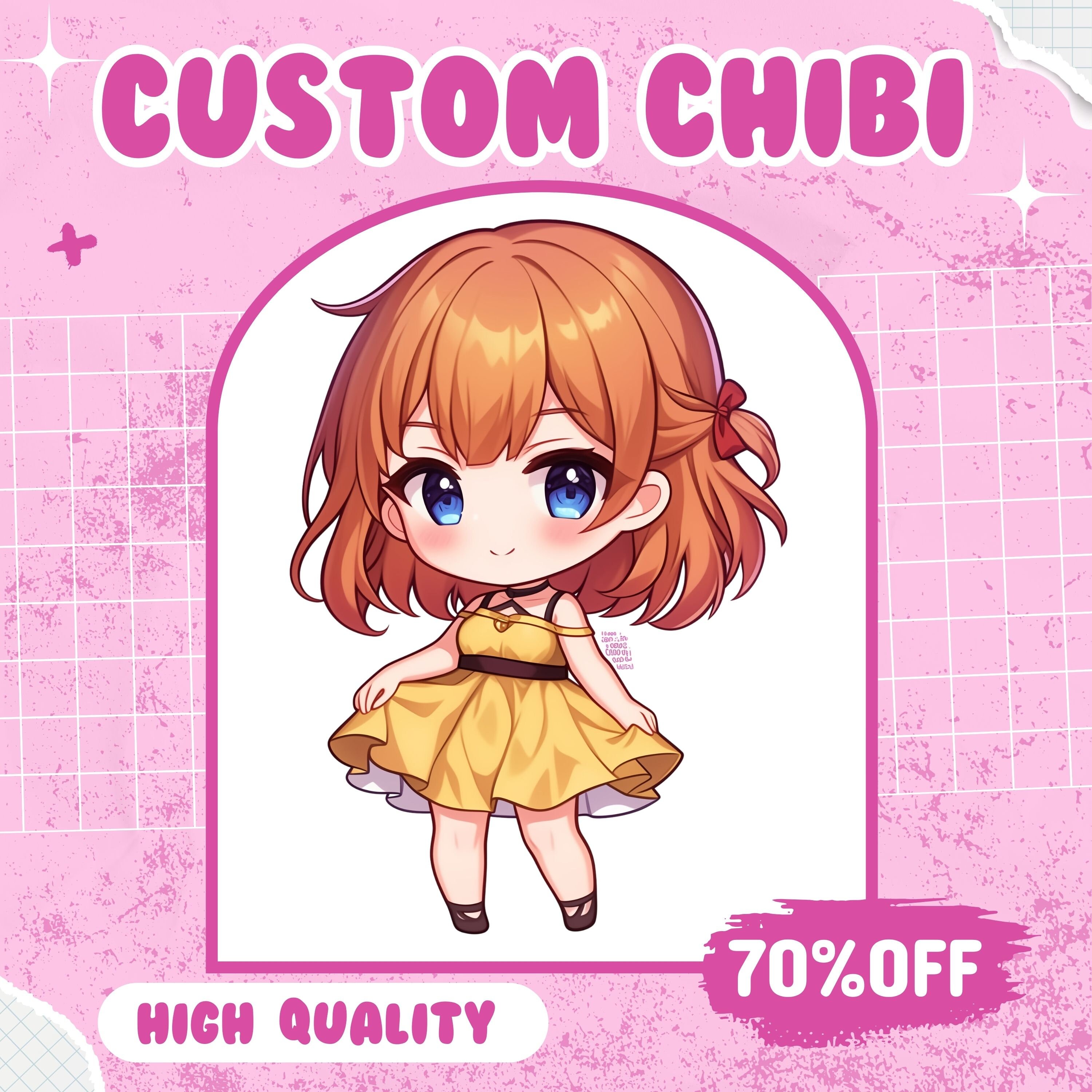 CUSTOM CHIBI ANIME | Chibi Character, Custom Chibi Commission, Original ...