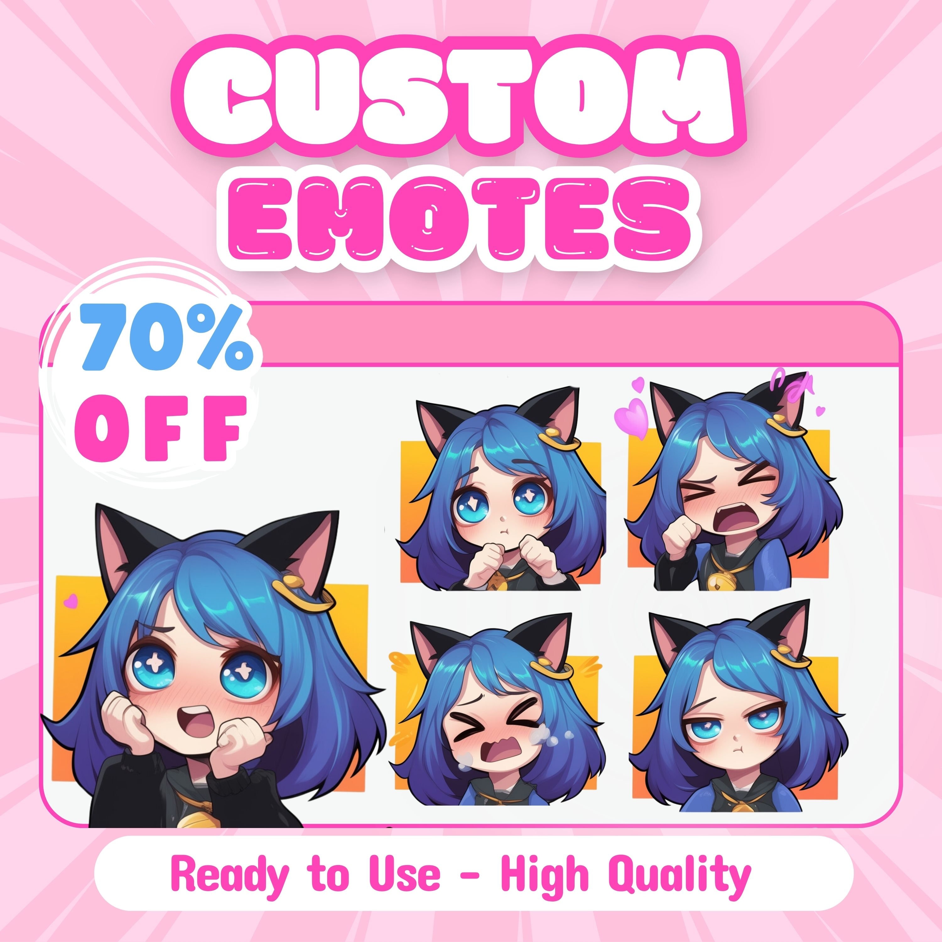 Custom Twitch Emotes, Animated Emotes, Vtuber Emotes, Kick Emotes, Sub ...