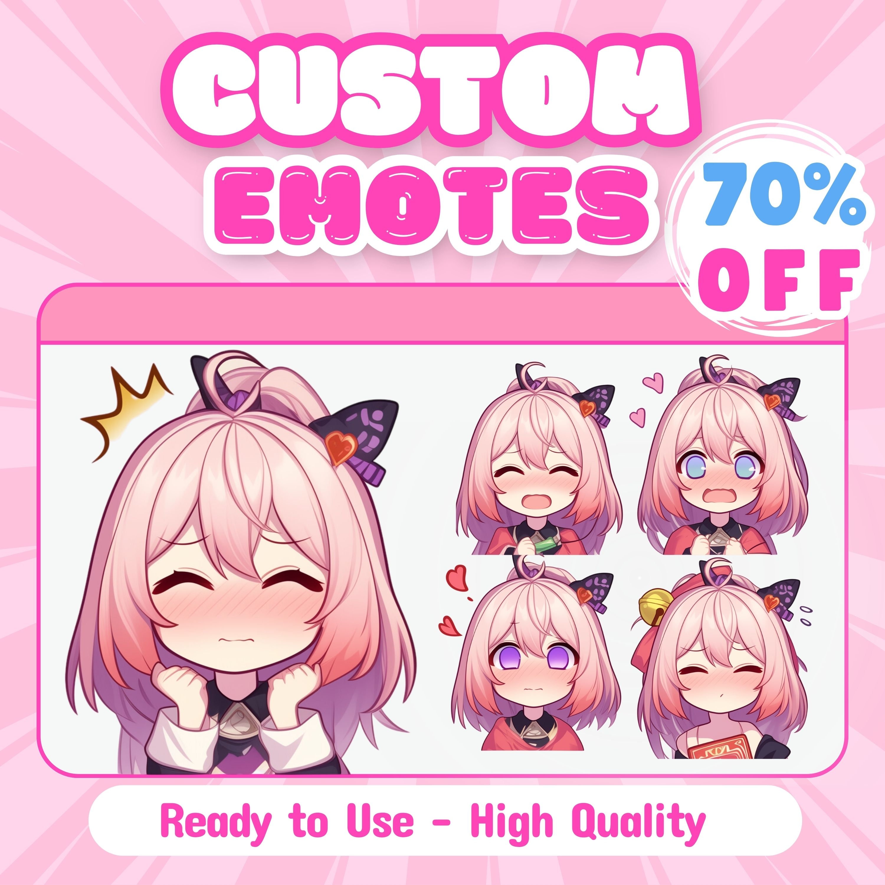 Custom Emotes Chibi, Twitch Emotes Pack, Discord Emotes Pack, Emotes ...