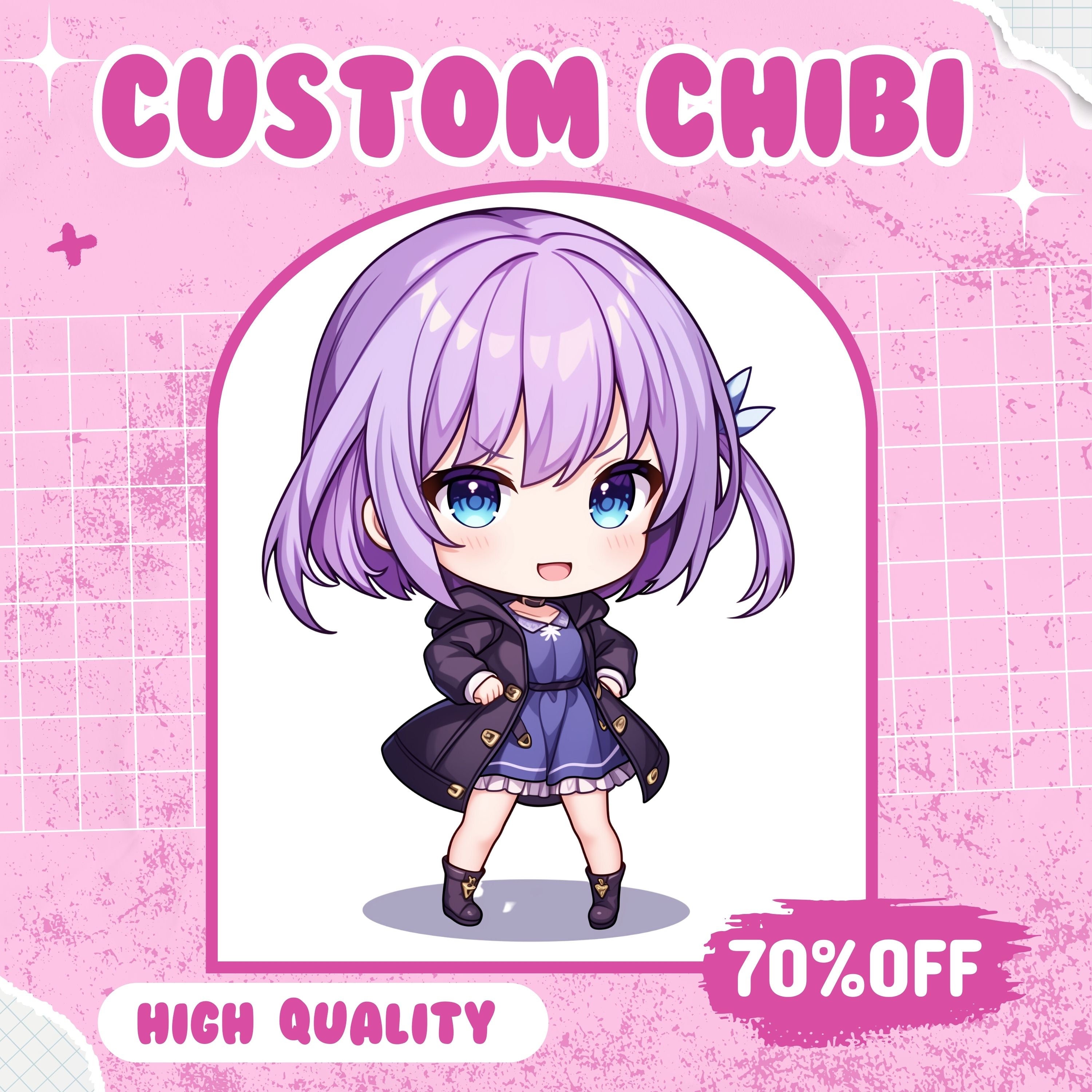 CUSTOM CHIBI ANIME | Chibi Character, Custom Chibi Commission, Original ...