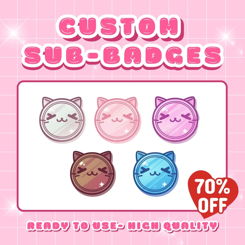 Custom Badges and Sub Badges of Vtuber, Twitch Bits, Animals, Pets ...