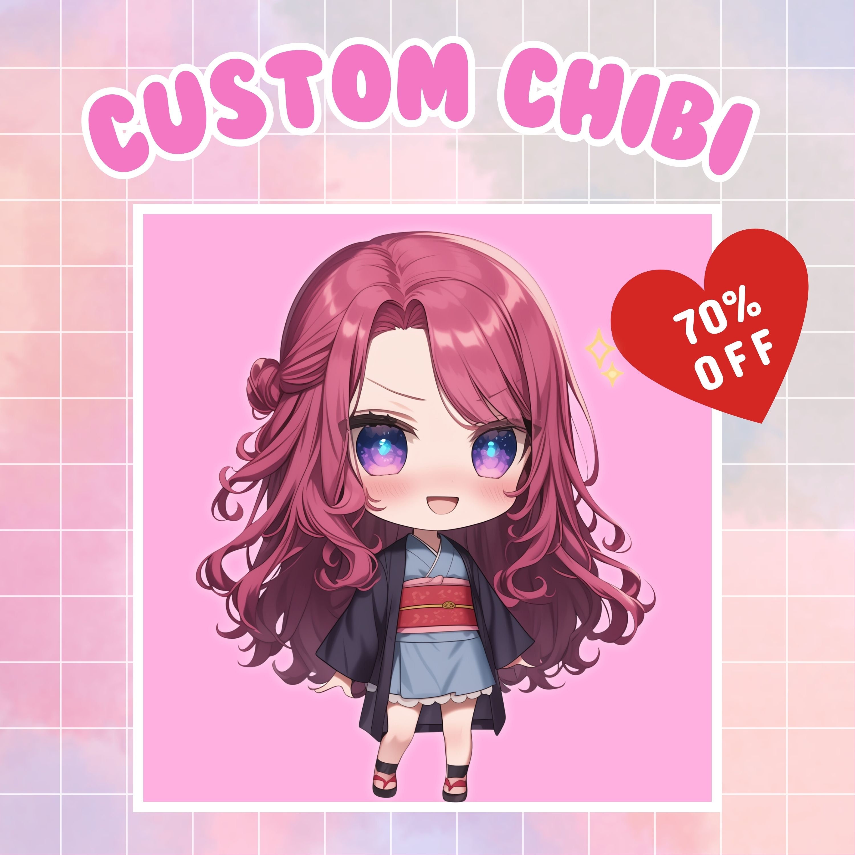 CUSTOM CHIBI ANIME Chibi Character, Custom Chibi Commission, Original ...