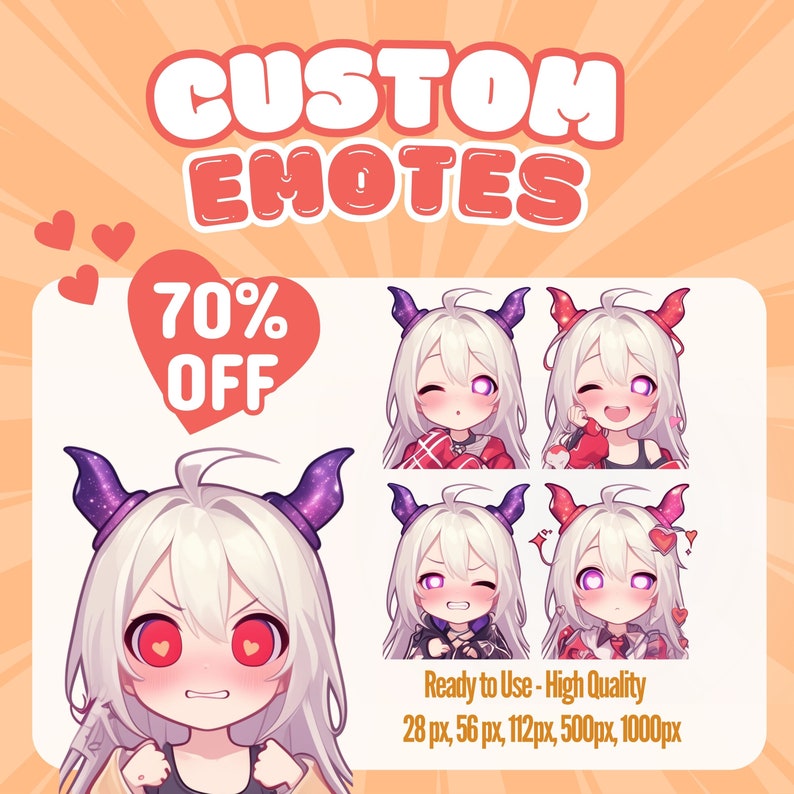 Custom Emotes Chibi, Twitch Emotes Pack, Discord Emotes Pack, Emotes ...