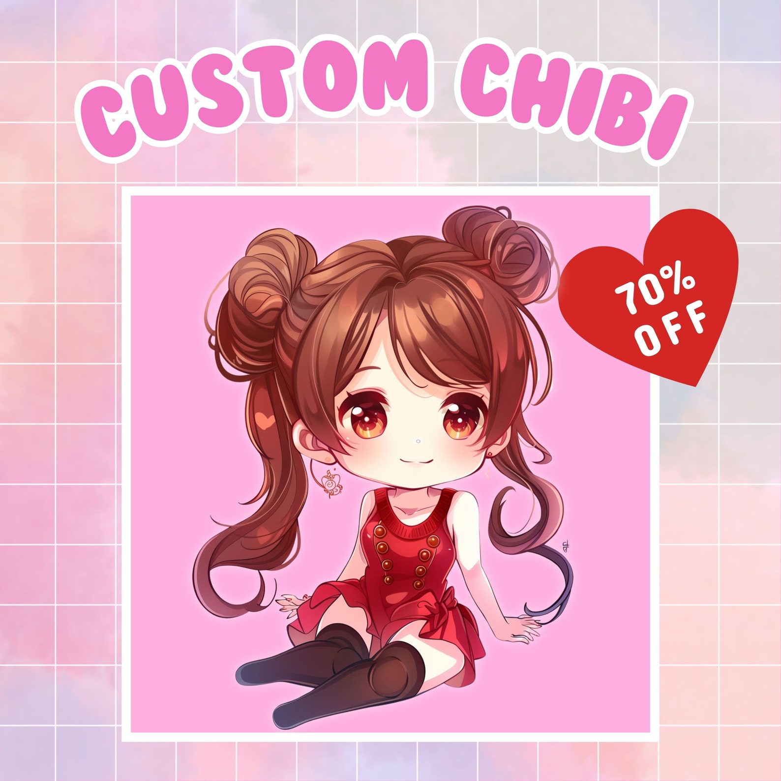 CUSTOM CHIBI ANIME Chibi Character, Custom Chibi Commission, Original ...