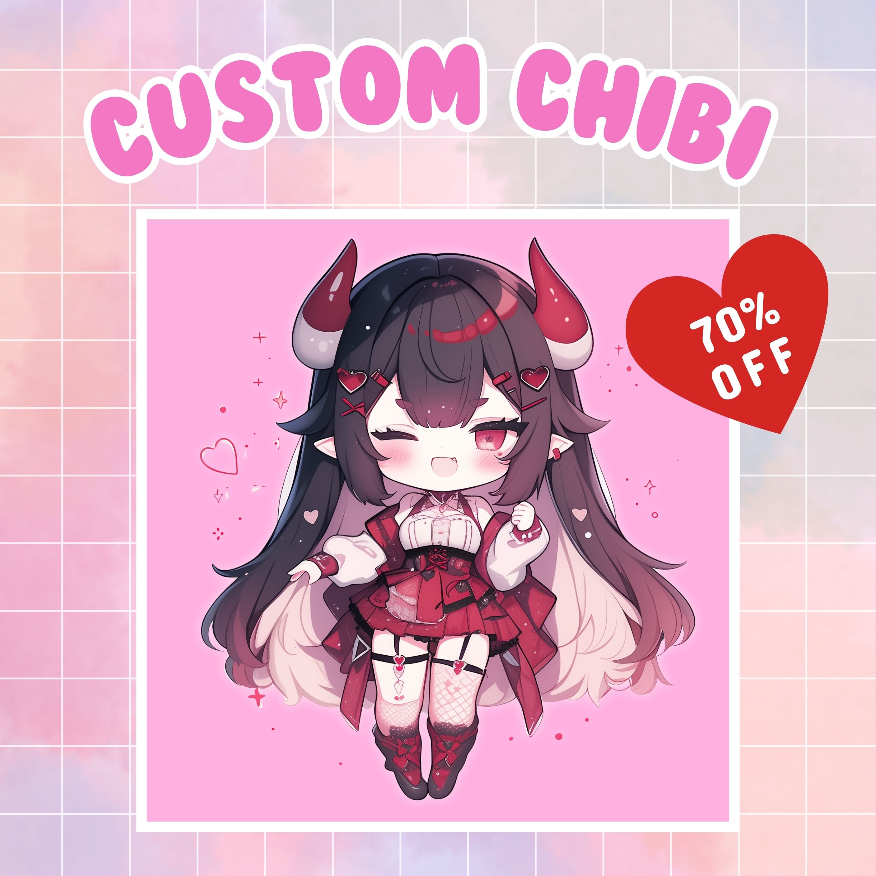 CUSTOM CHIBI ANIME Chibi Character, Custom Chibi Commission, Original ...