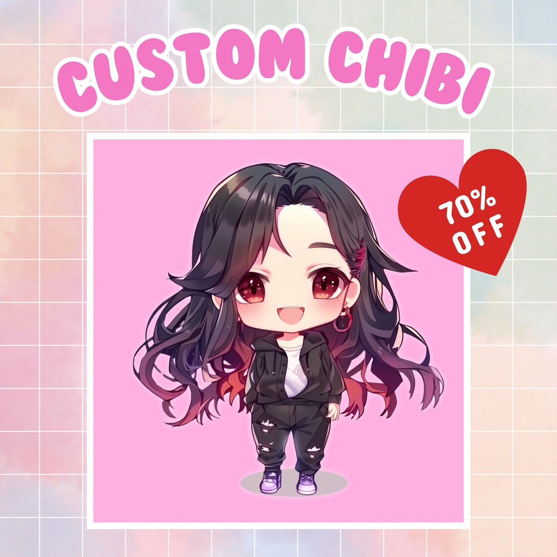 CUSTOM CHIBI ANIME Chibi Character, Custom Chibi Commission, Original ...