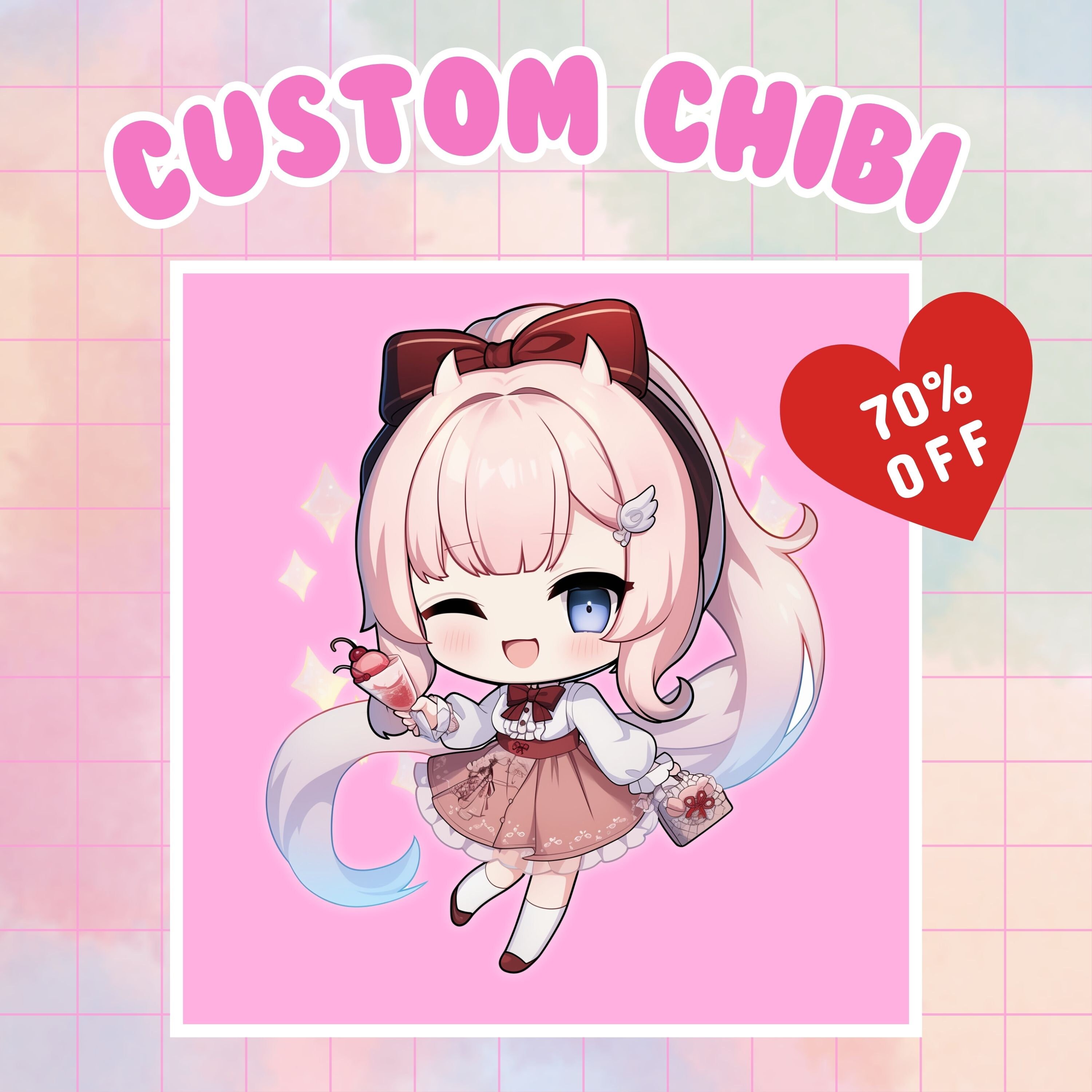CUSTOM CHIBI ANIME Chibi Character, Custom Chibi Commission, Original ...