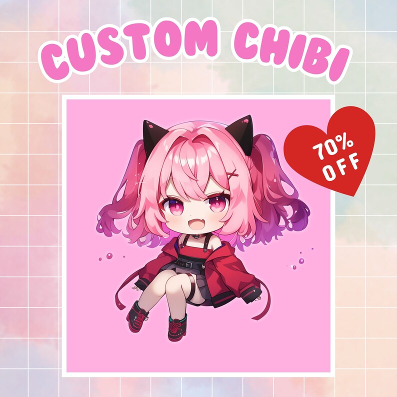 CUSTOM CHIBI ANIME Chibi Character, Custom Chibi Commission, Original ...