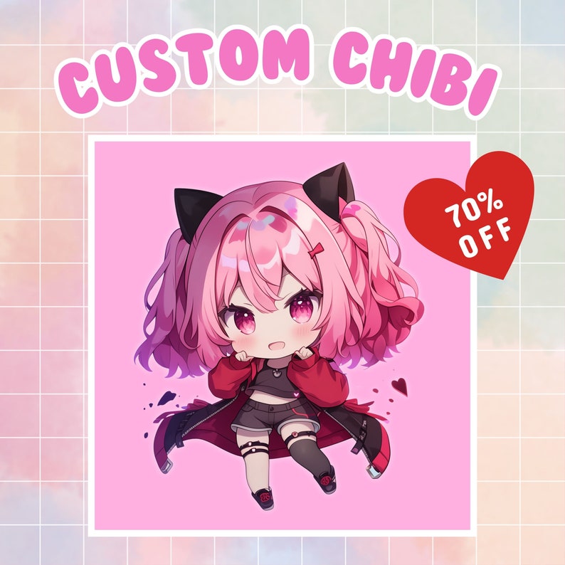 CUSTOM CHIBI ANIME Chibi Character, Custom Chibi Commission, Original ...