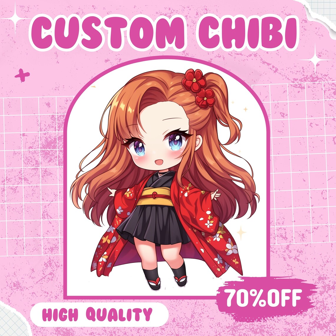 CUSTOM CHIBI ANIME | Chibi Character, Custom Chibi Commission, Original ...