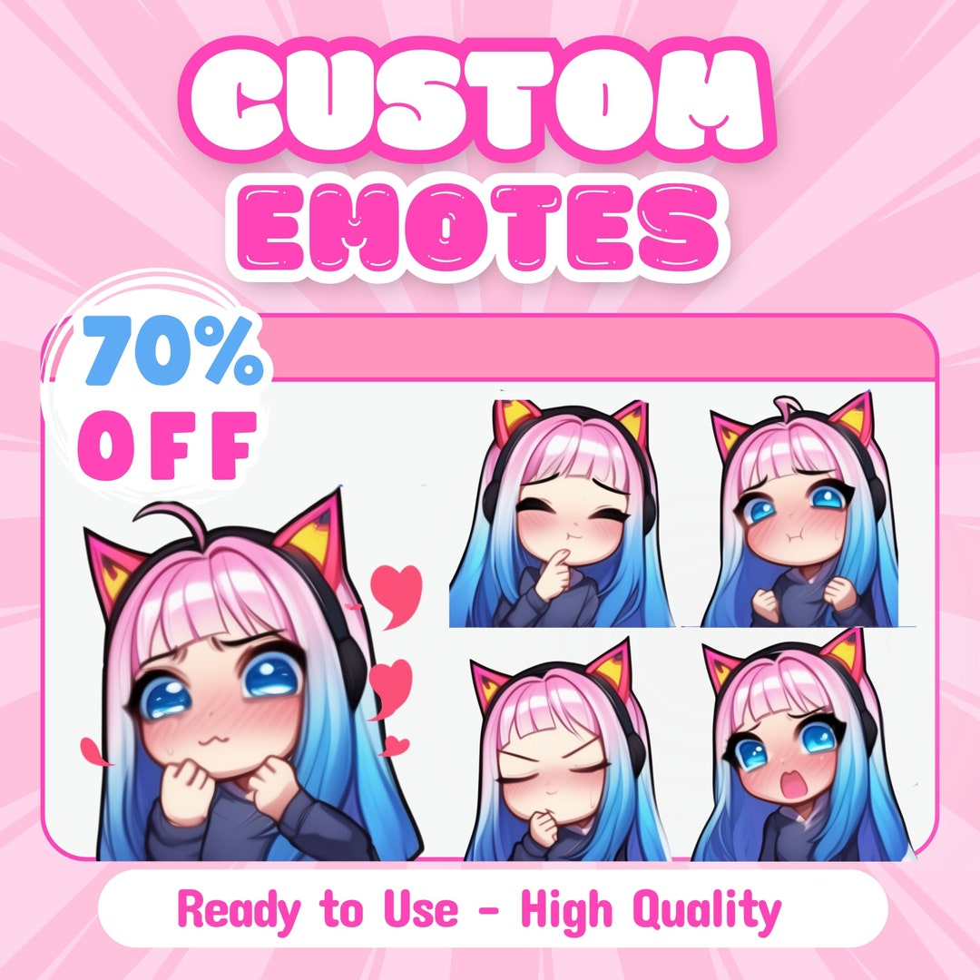 Custom Emotes for Streaming, Cute Chibi Emotes, Custom Emotes, Twitch ...