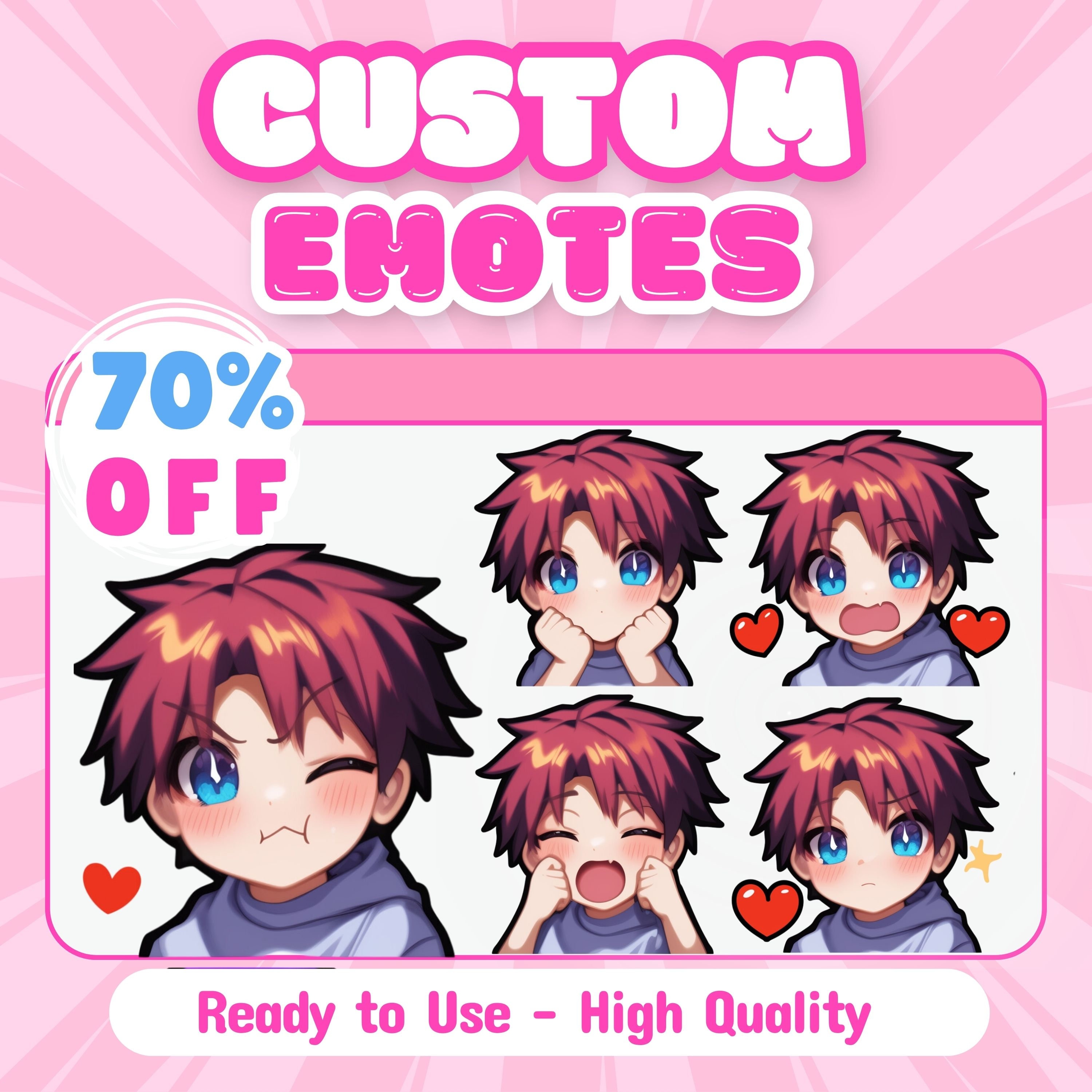 Custom Emotes Chibi, Twitch Emotes Pack, Discord Emotes Pack, Emotes ...