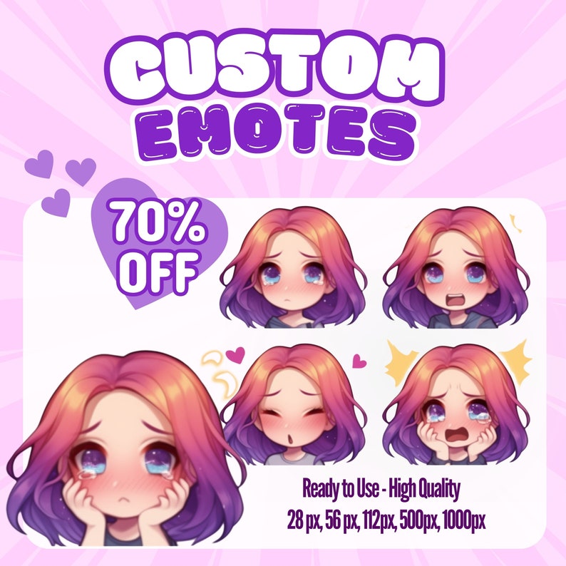Custom Emotes Chibi, Twitch Emotes Pack, Discord Emotes Pack, Emotes ...