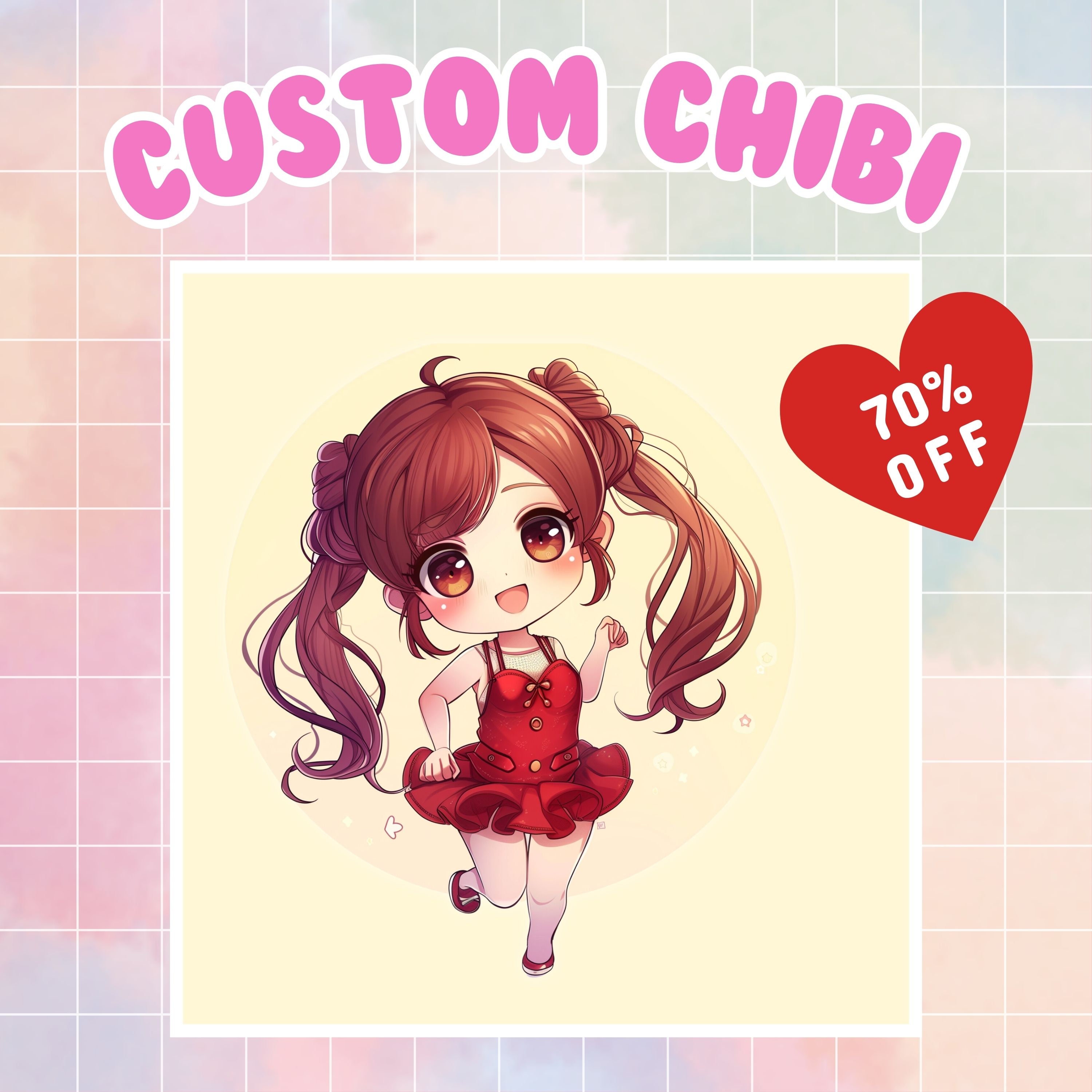 CUSTOM CHIBI ANIME Chibi Character, Custom Chibi Commission, Original ...
