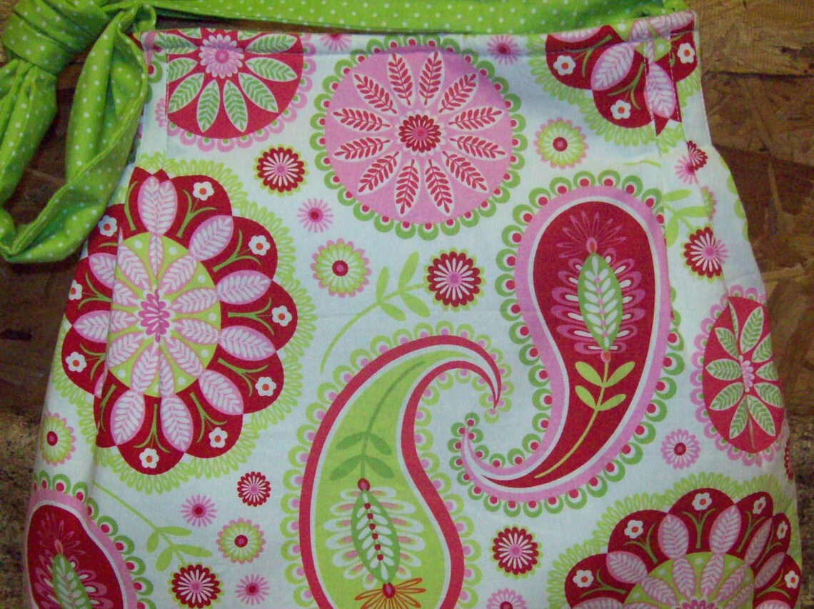 Michael Miller Gypsy Bandana in Pink and Green Fabric Handbag - Etsy