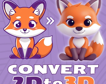 CUSTOM 2D to 3D, 3D Modeling Service, 3D Art, 3D Model Commission, 3D Design Service, 2D to 3D ...