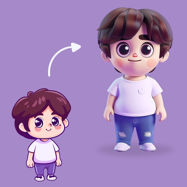 CUSTOM 2D to 3D, 3D Modeling Service, Cute, 3D Art, 3D Model Commission ...