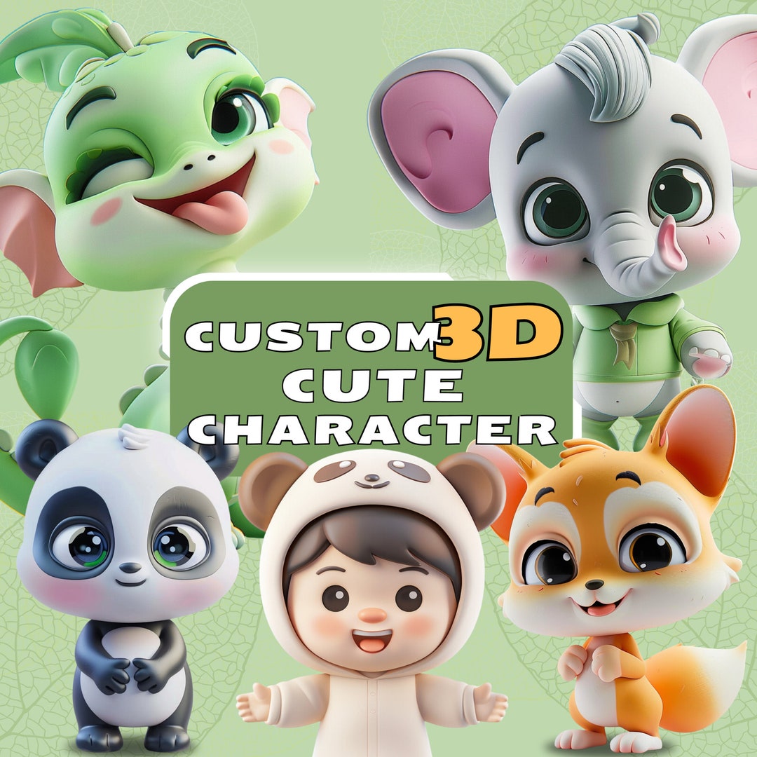 Custom High Quality Cute 3D Model,3d Chibi Animal, 3D Cartoon Art, 3D ...