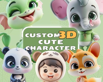 Custom High Quality Cute 3D Model,3d Chibi Animal, 3D Cartoon Art, 3D ...