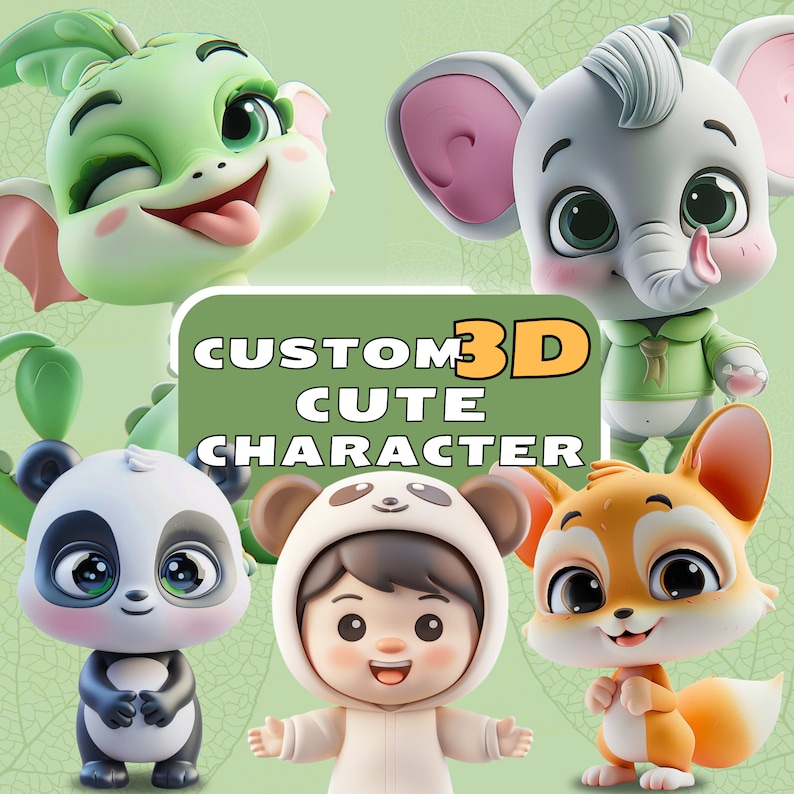 Custom High Quality Cute 3D Model,3d Chibi Animal, 3D Cartoon Art, 3D ...