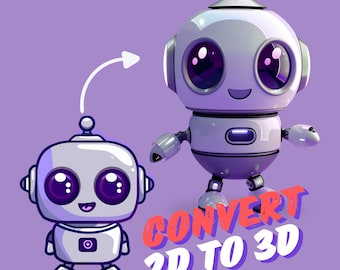 CUSTOM 2D to 3D, 3D Modeling Service, 3D Art, 3D Model Commission, 3D Design Service, 2D to 3D ...