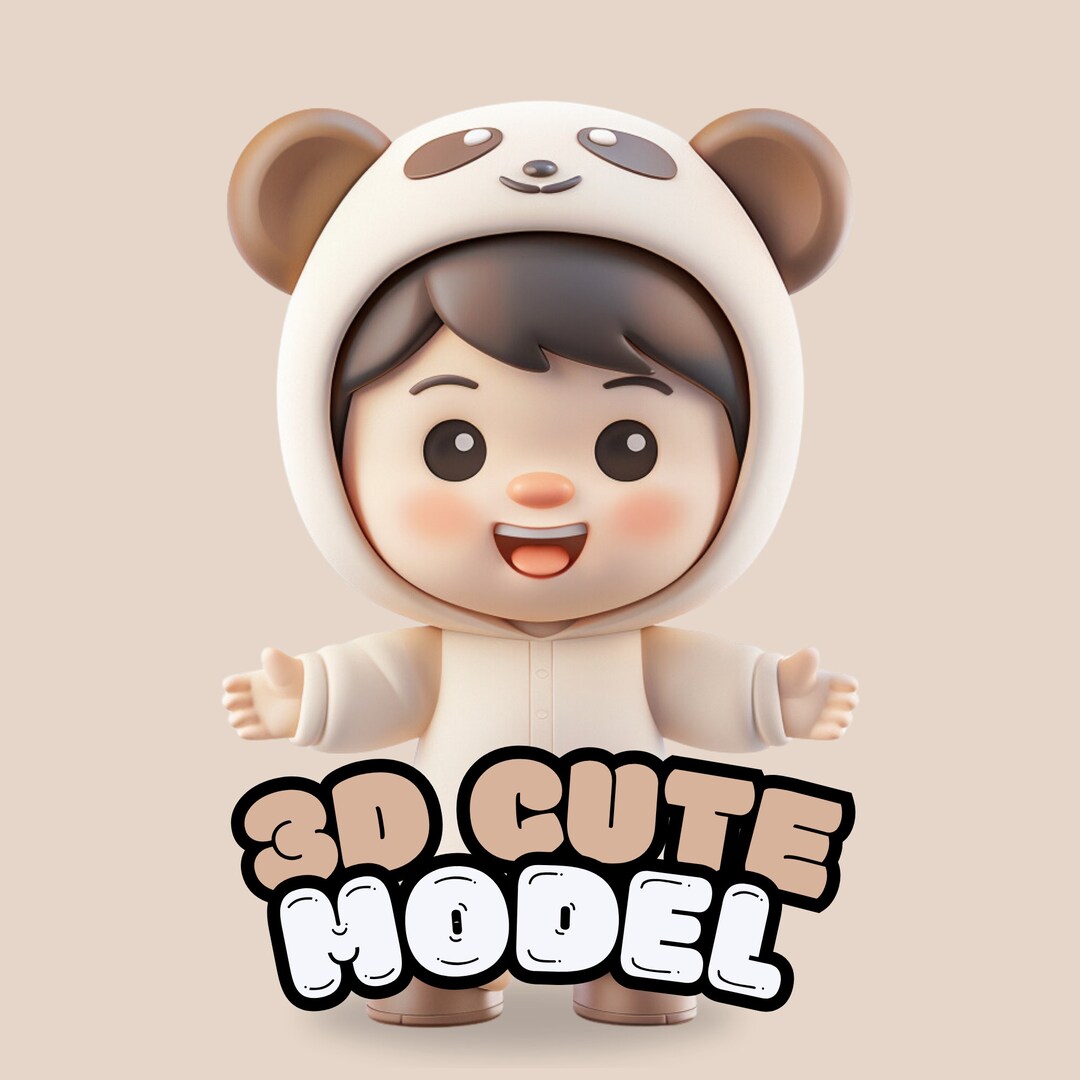 Custom High Quality Cute 3D Model,3d Chibi Animal, 3D Cartoon Art, 3D ...