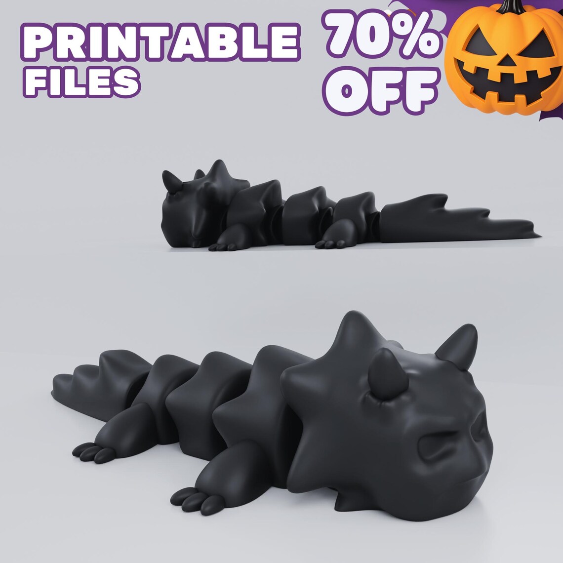 Cute Dragon Flexi Fidget Figurine, Articulated 3D Print STL Files ...