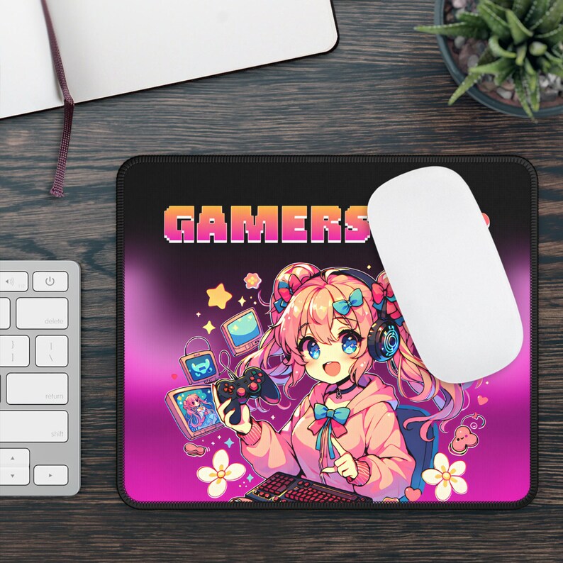 Gamer Girl Mouse Pad, Gaming Desk Mat, Pink Mousepad, Cute Gaming ...