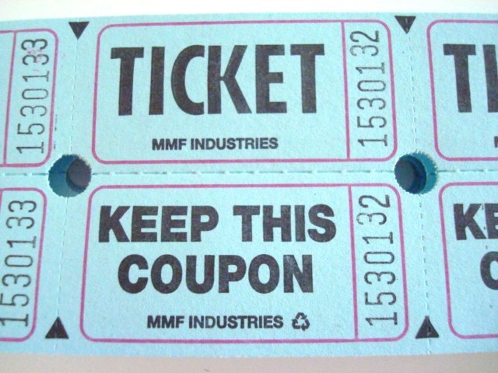 Blue Two Part Raffle Tickets 30 Tickets - Etsy