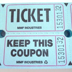 Blue Two Part Raffle Tickets 30 Tickets - Etsy