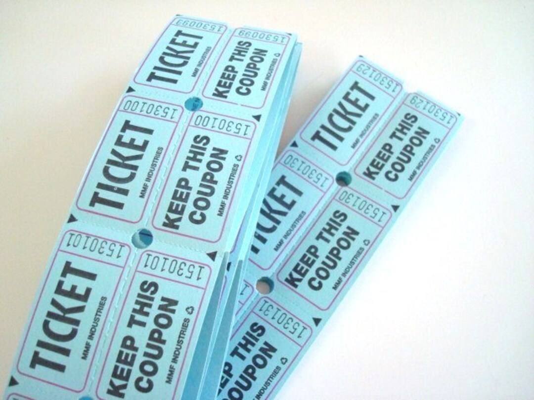 Blue Two Part Raffle Tickets 30 Tickets - Etsy