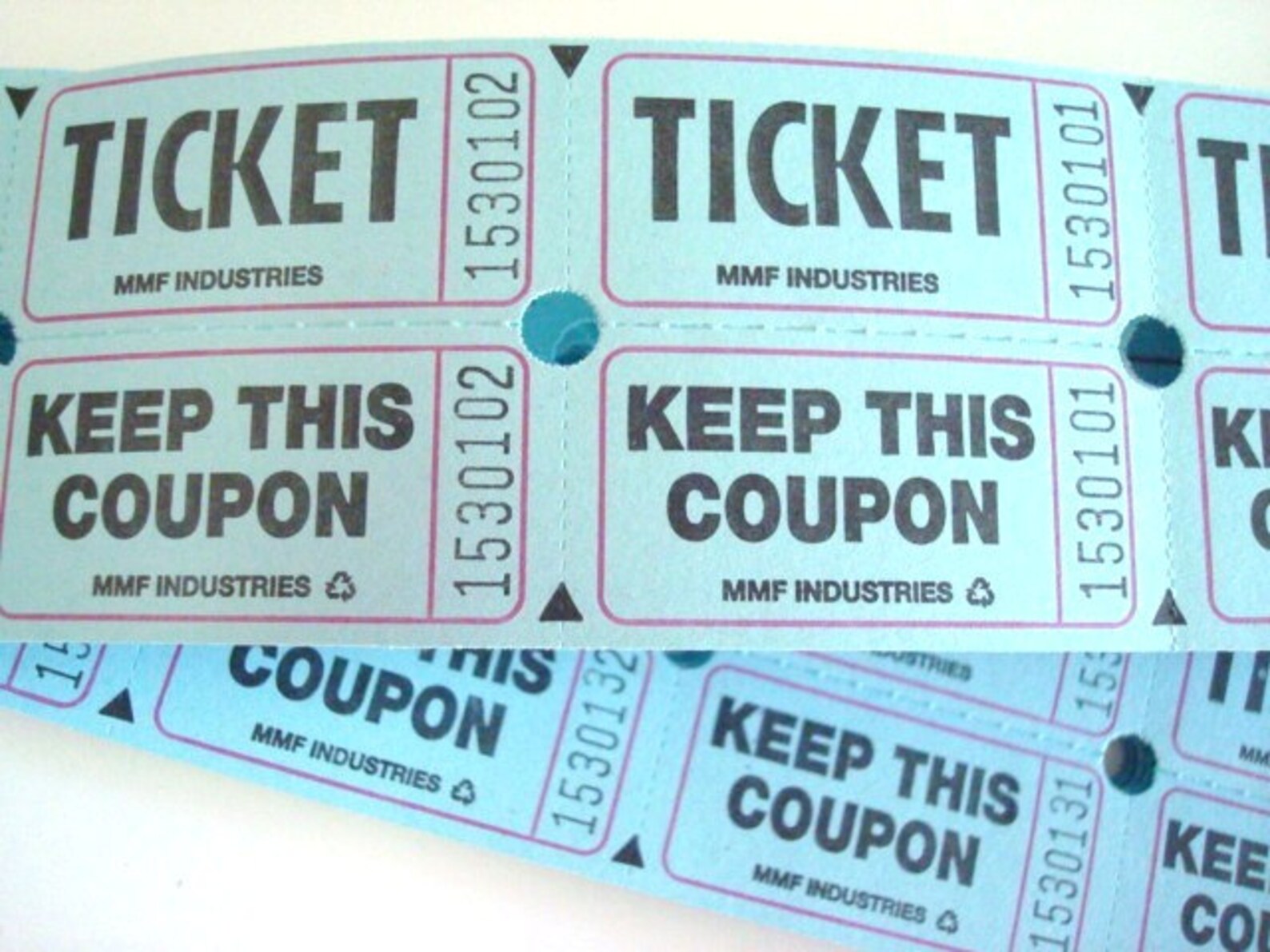 Blue Two Part Raffle Tickets 30 Tickets - Etsy