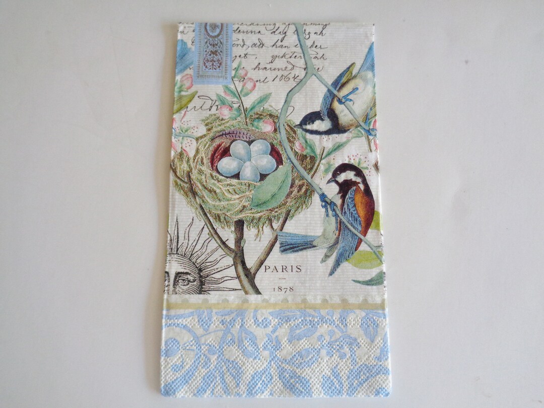 4 Blue Bird With Nest Paper Napkins Decoupage Collage Altered Art ...