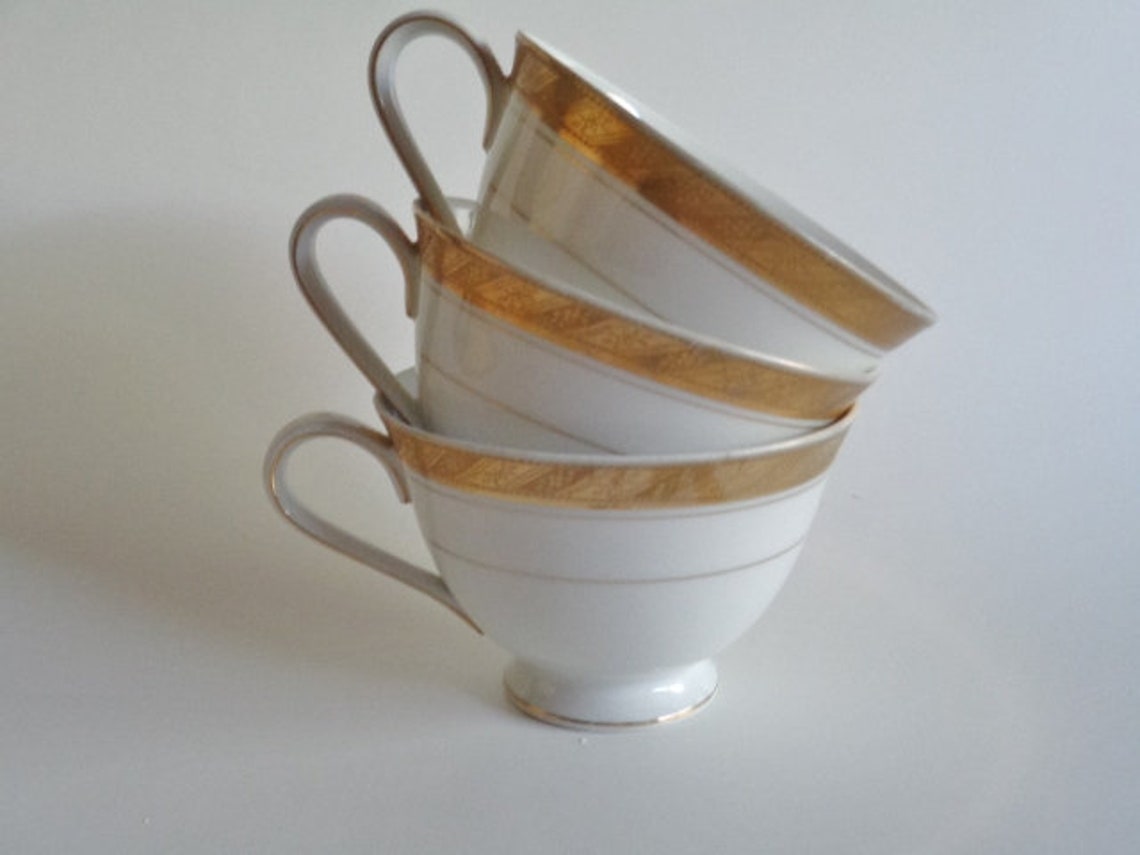 Set of 3 Sango Imperial Deluxe Cups in CLEOPATRA Gold Trim | Etsy