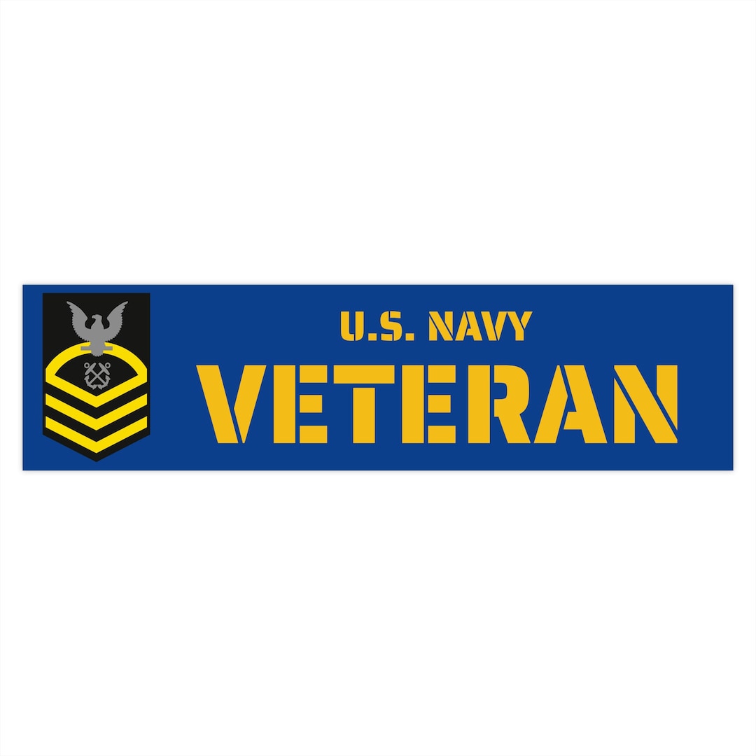 Personalized Rank US Navy Veteran Bumper Sticker Veteran US Navy ...