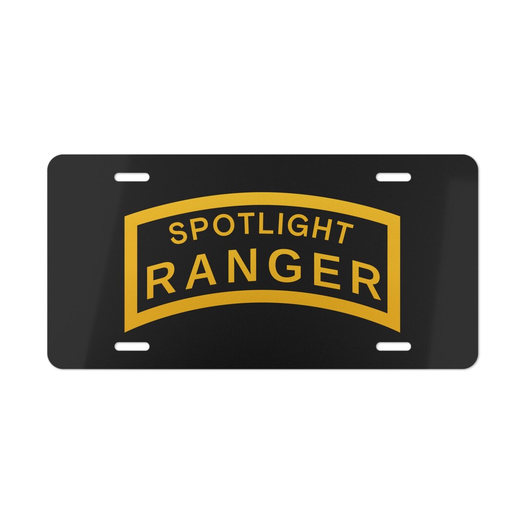 Spotlight Ranger Vanity Plate Funny Army Gift Army Humor Gift Joke Army ...