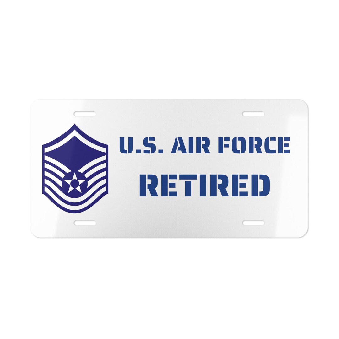 CUSTOM Rank US Air Force Retired Vanity Plate License Plate United ...