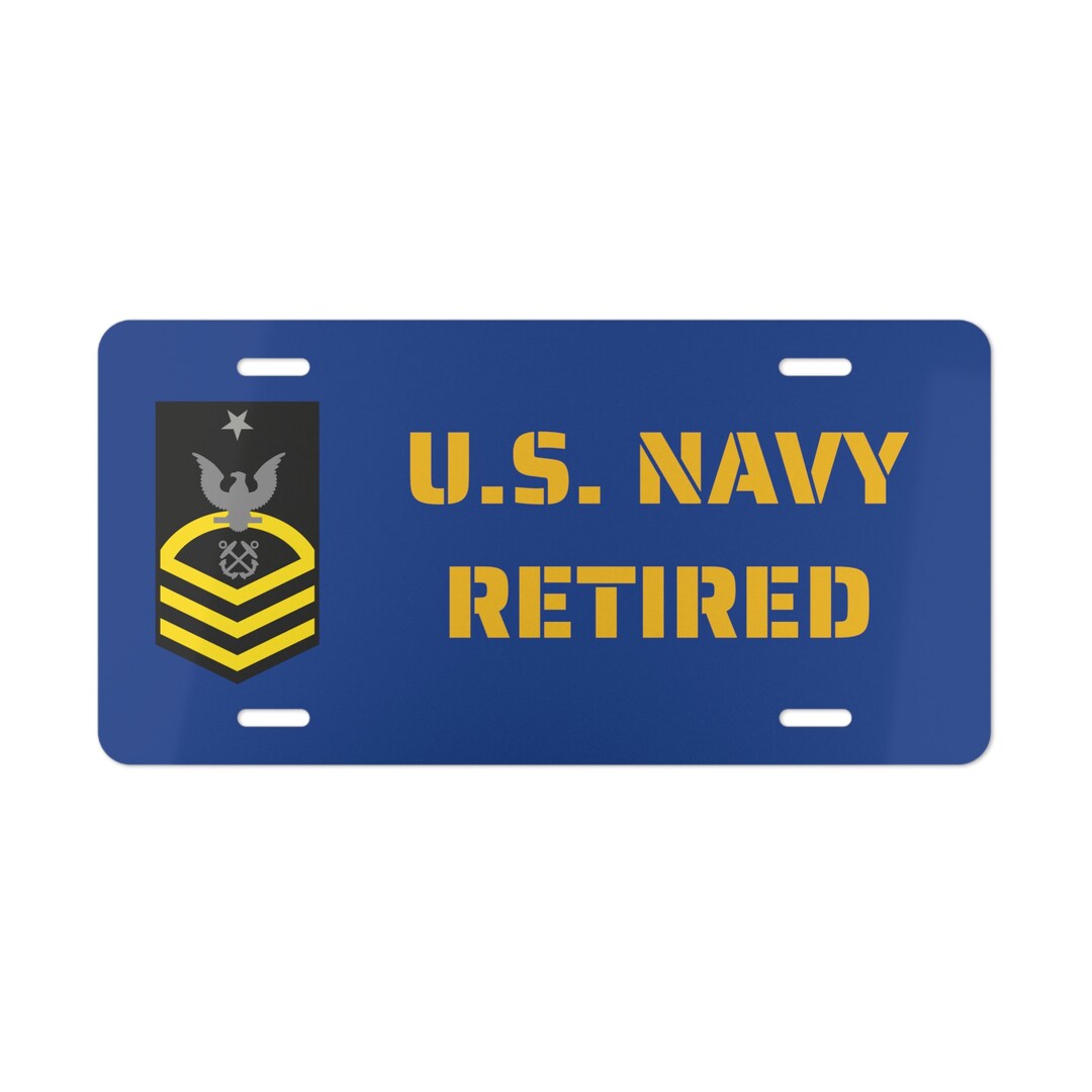 CUSTOM Rank US Navy Retired Vanity Plate License Plate United States ...