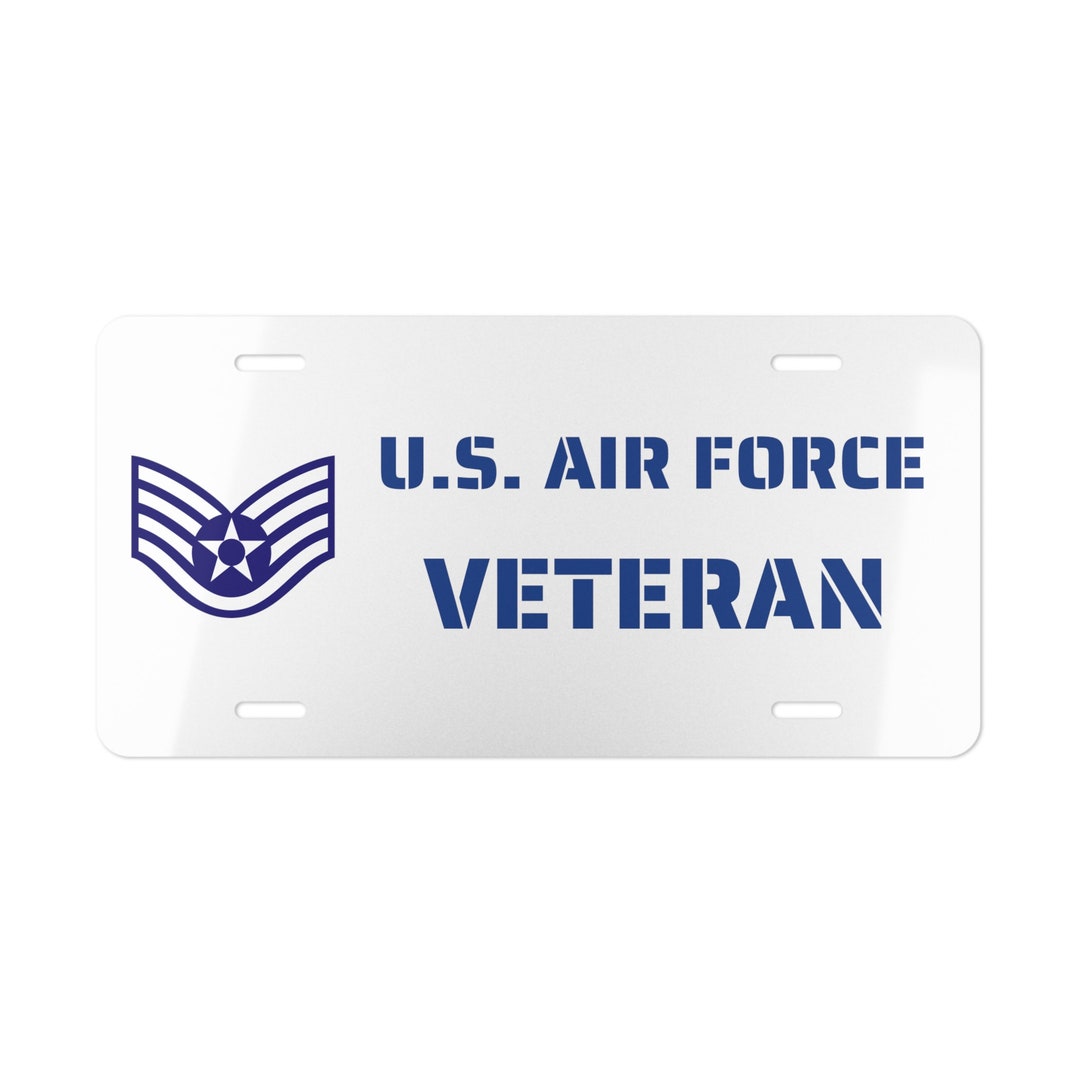 CUSTOM Rank US Air Force Veteran Vanity Plate License Plate United ...