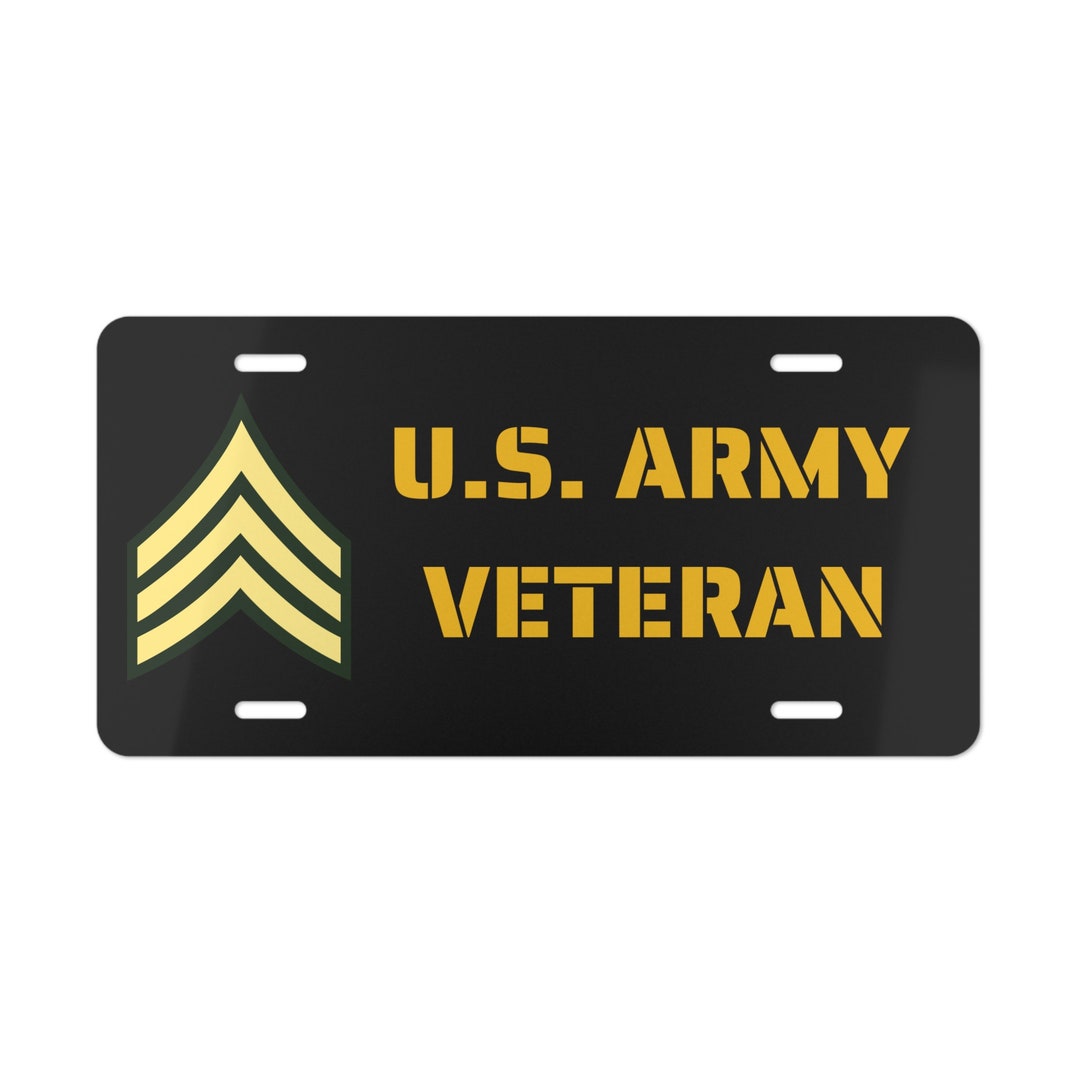 CUSTOM Rank US Army Veteran Vanity Plate License Plate United States ...