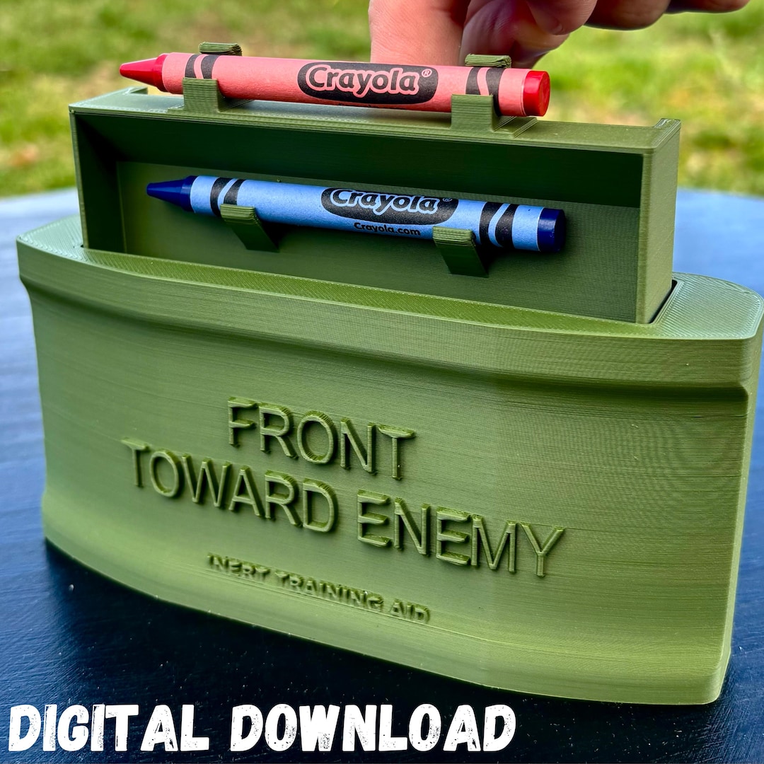 STL FILE - Claymore Crayon Holder - 3D Printed Desk Ornament - STL File ...