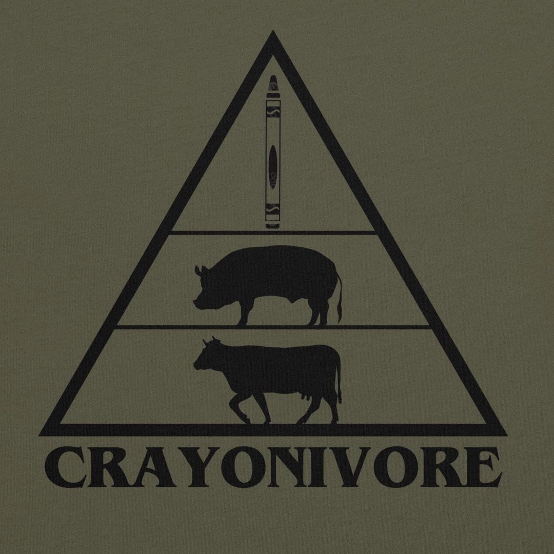 TEE- CRAYONIVORE Skivvy T-shirt - Front and Back - Crayon Eater Skivvy ...