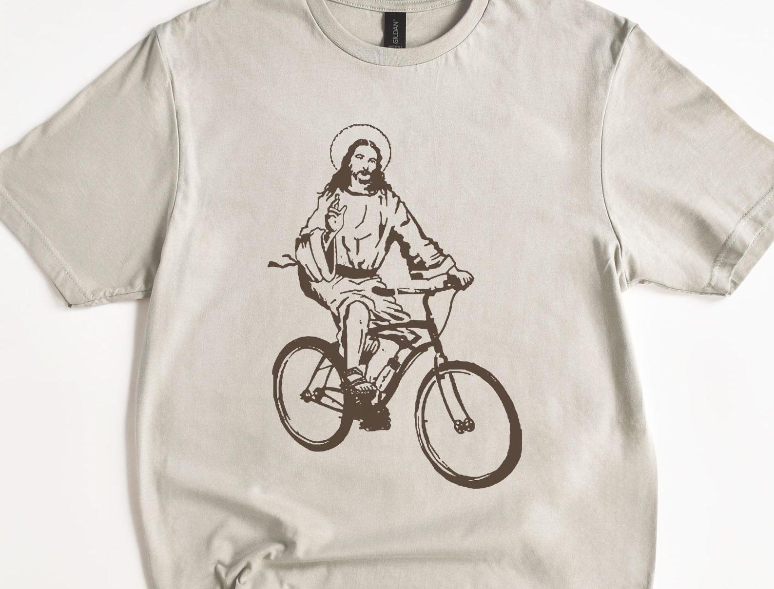 Christ on a Bike T-shirt: Humorous Christian Cyclist Gift Tee - Etsy