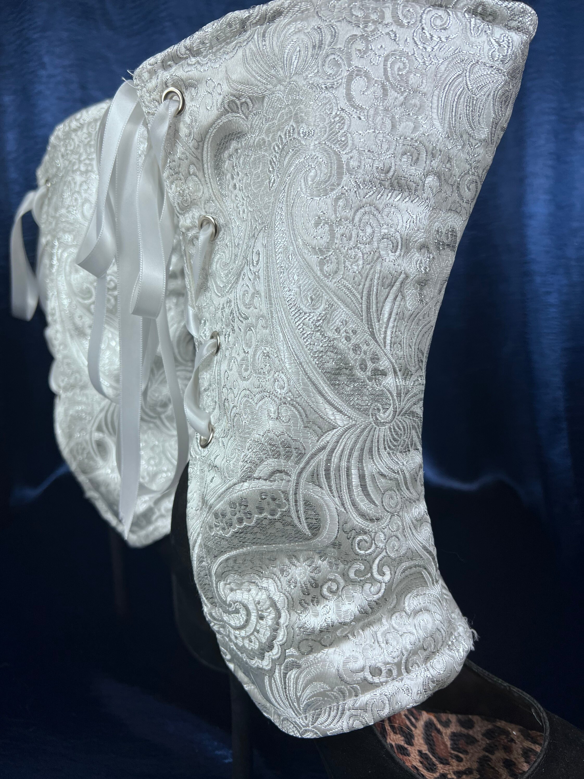 Silver White Brocade Bridal Spats - Etsy