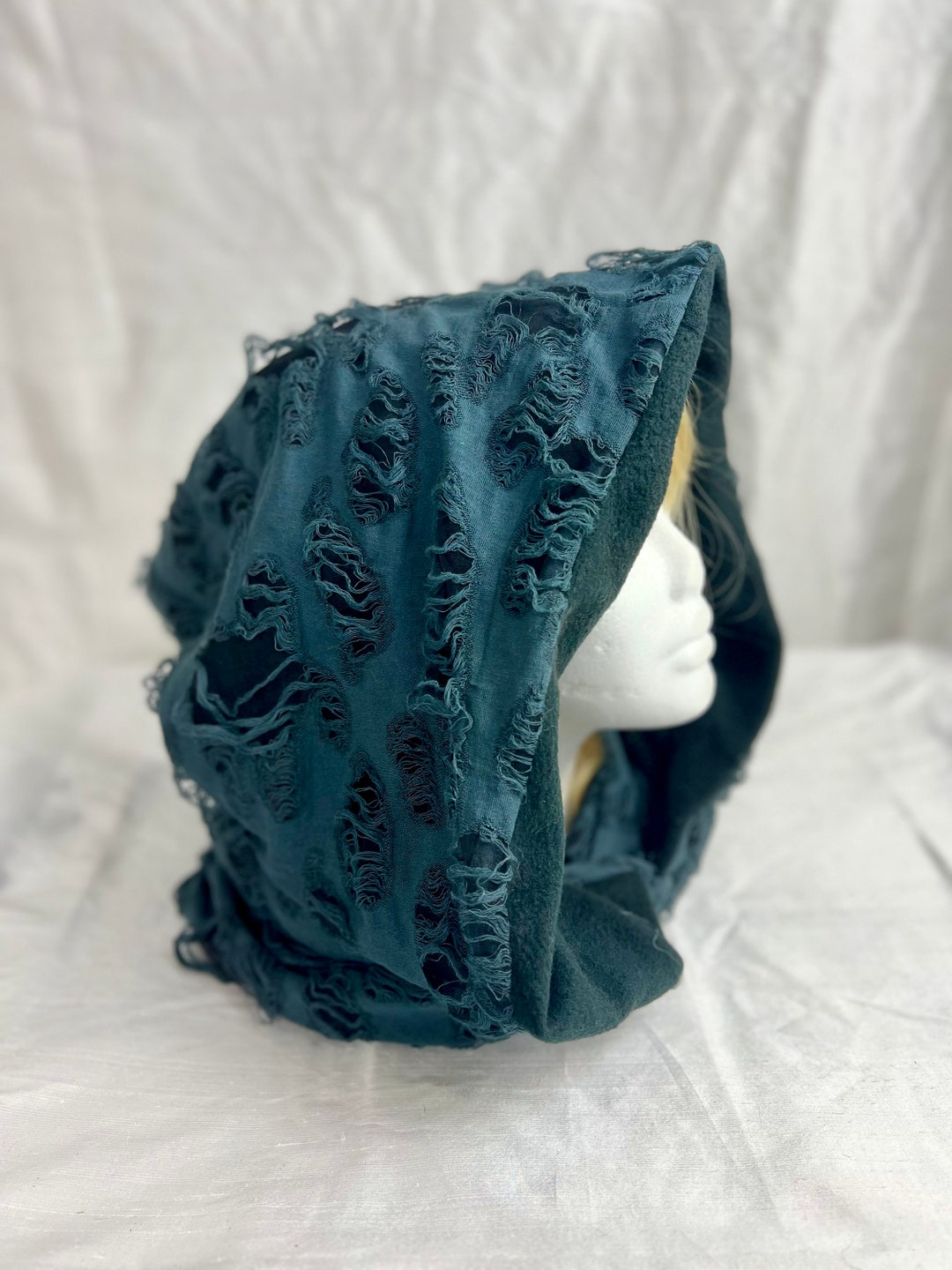 Apocalyptic Grey Ripped Felt Lined Hood - Etsy